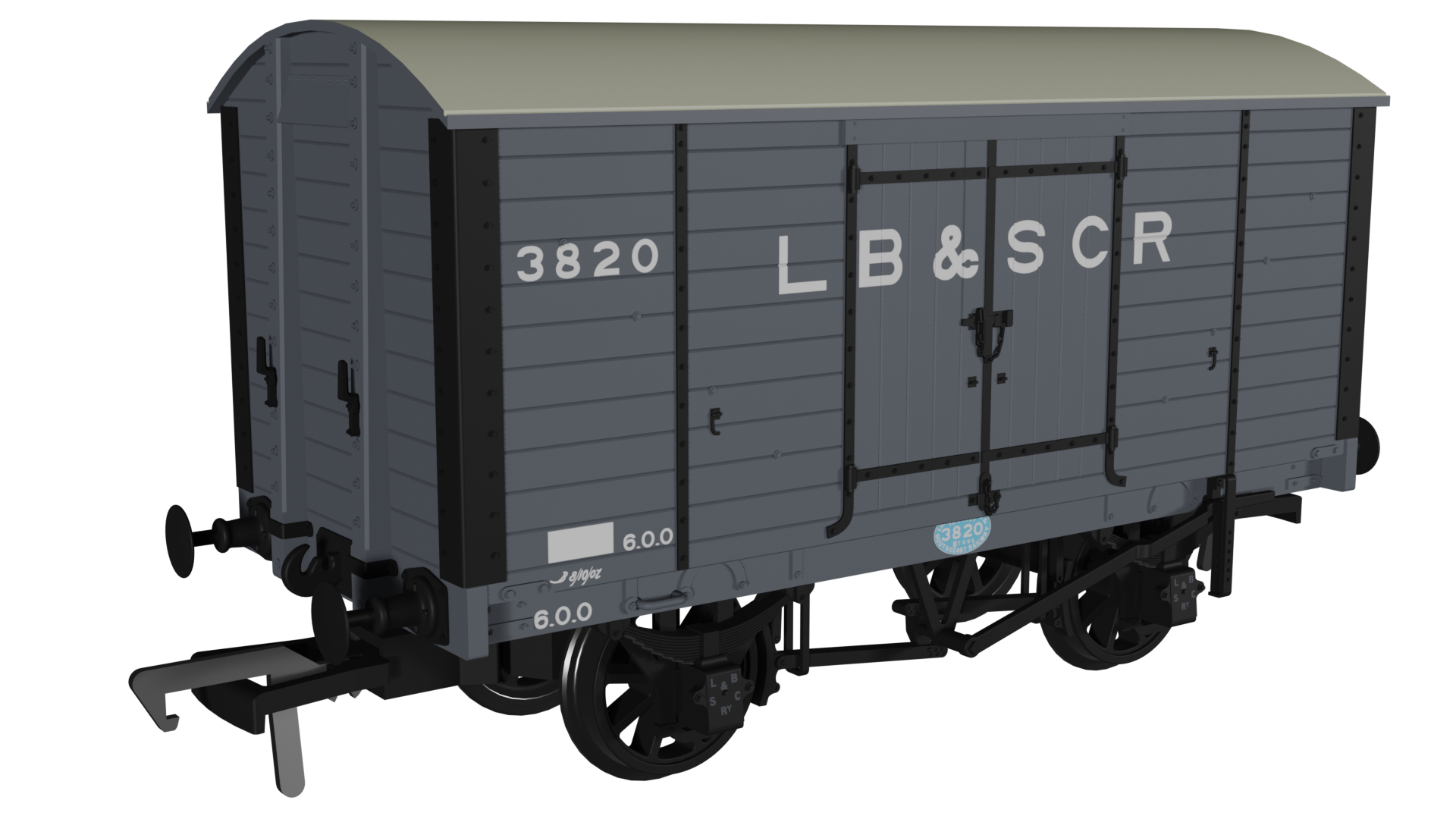 Rapido 979002 OO Gauge LBSCR Diagram 8 Van LBSCR Grey No.3820 | Wagons