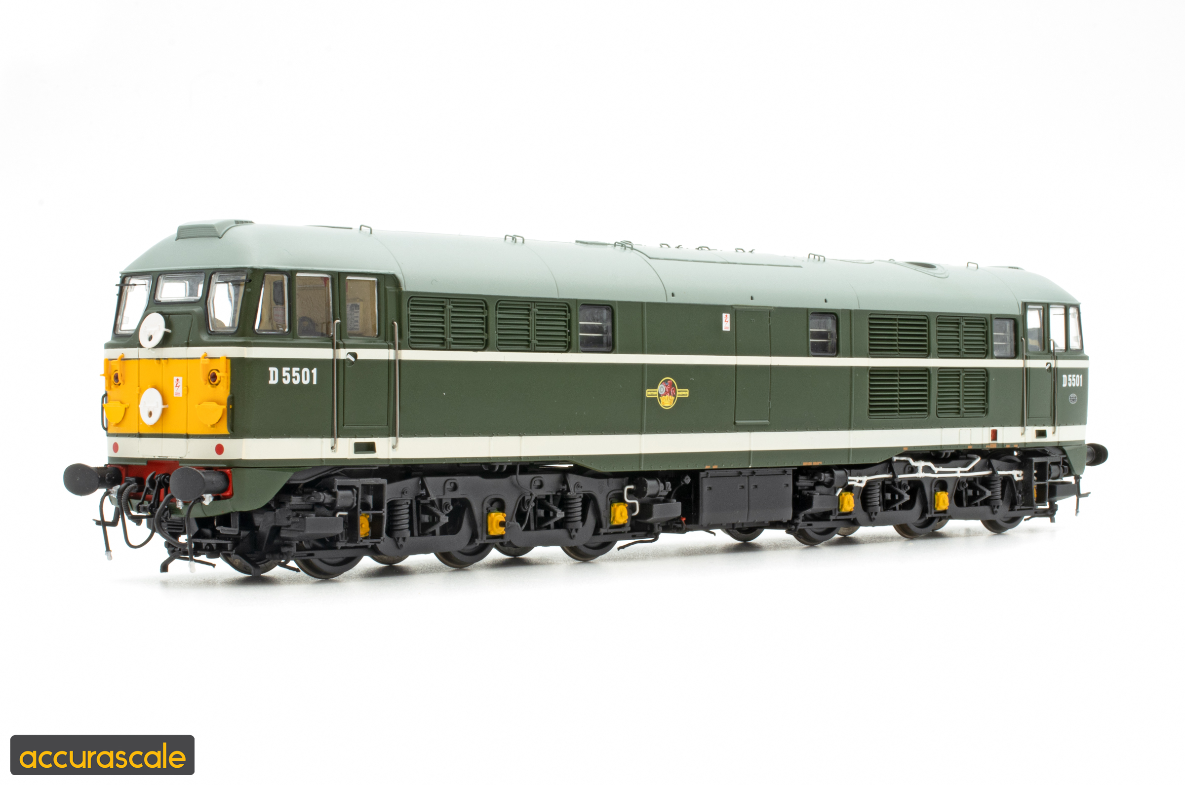 Accurascale ACC3177 OO Gauge Class 30 D5501 BR Green Small Yellow Pane